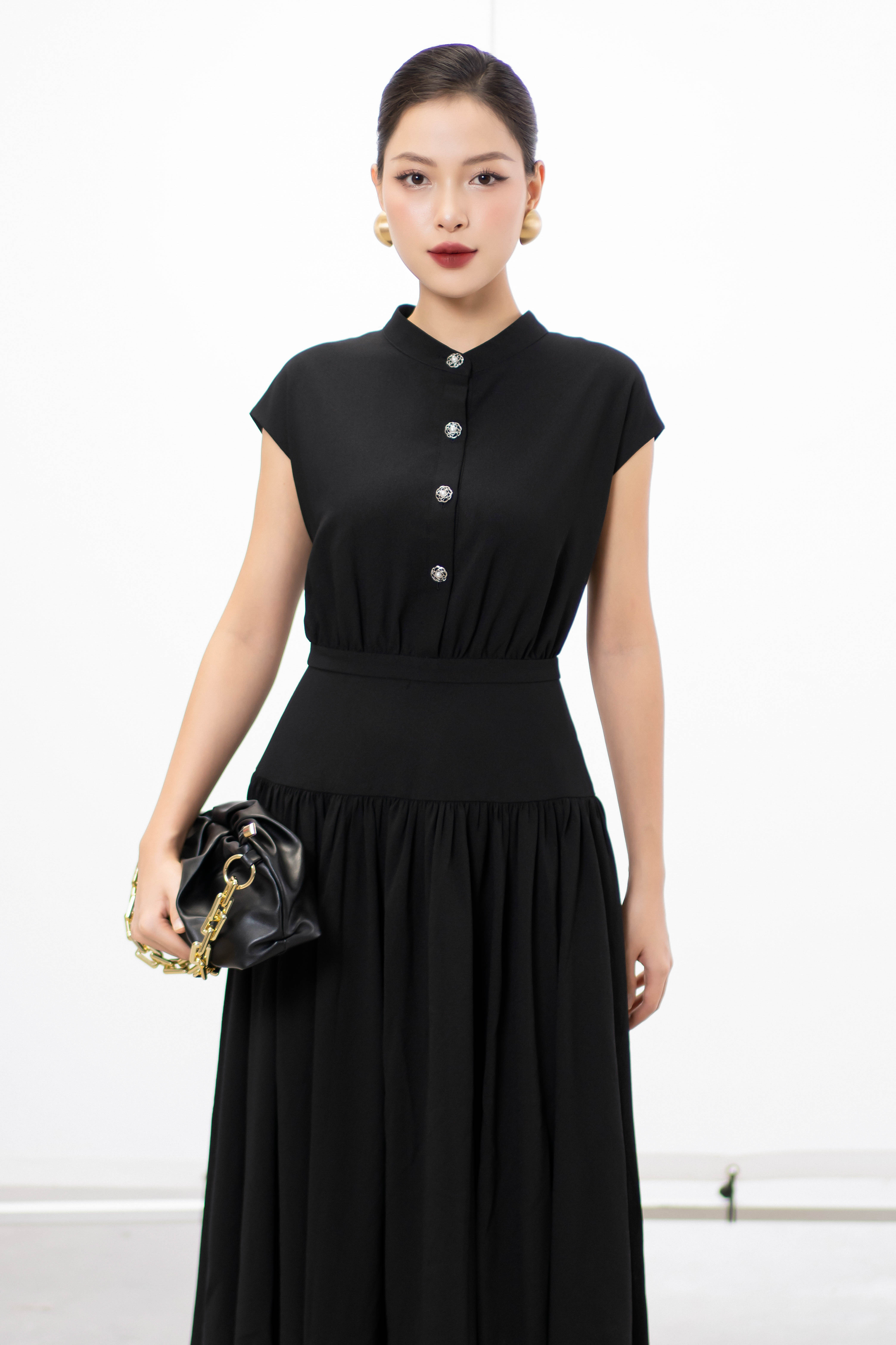 Váy Đầm - BLack Woven Mdi Dress