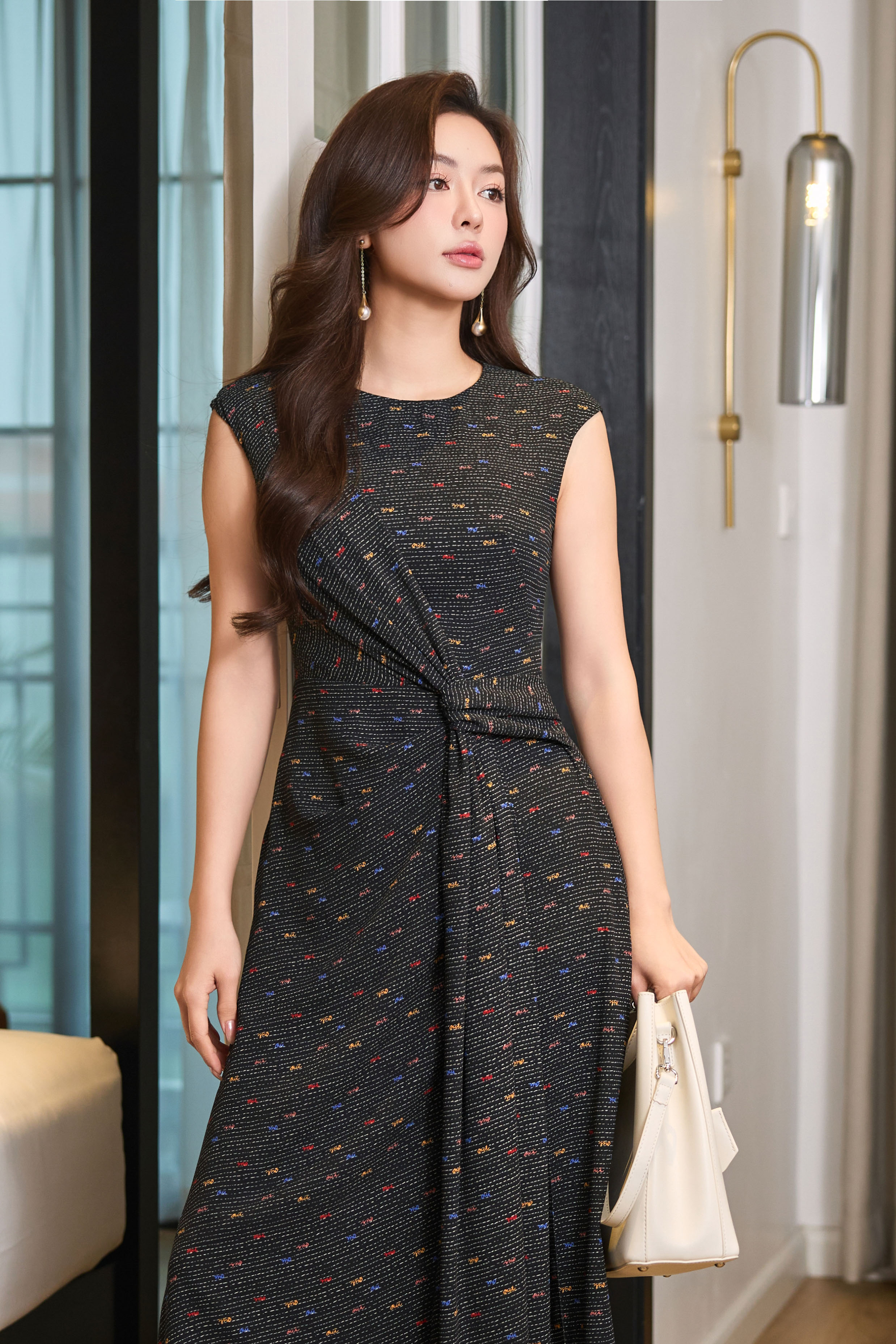 Váy Đầm - Black Woven Sarong Dress