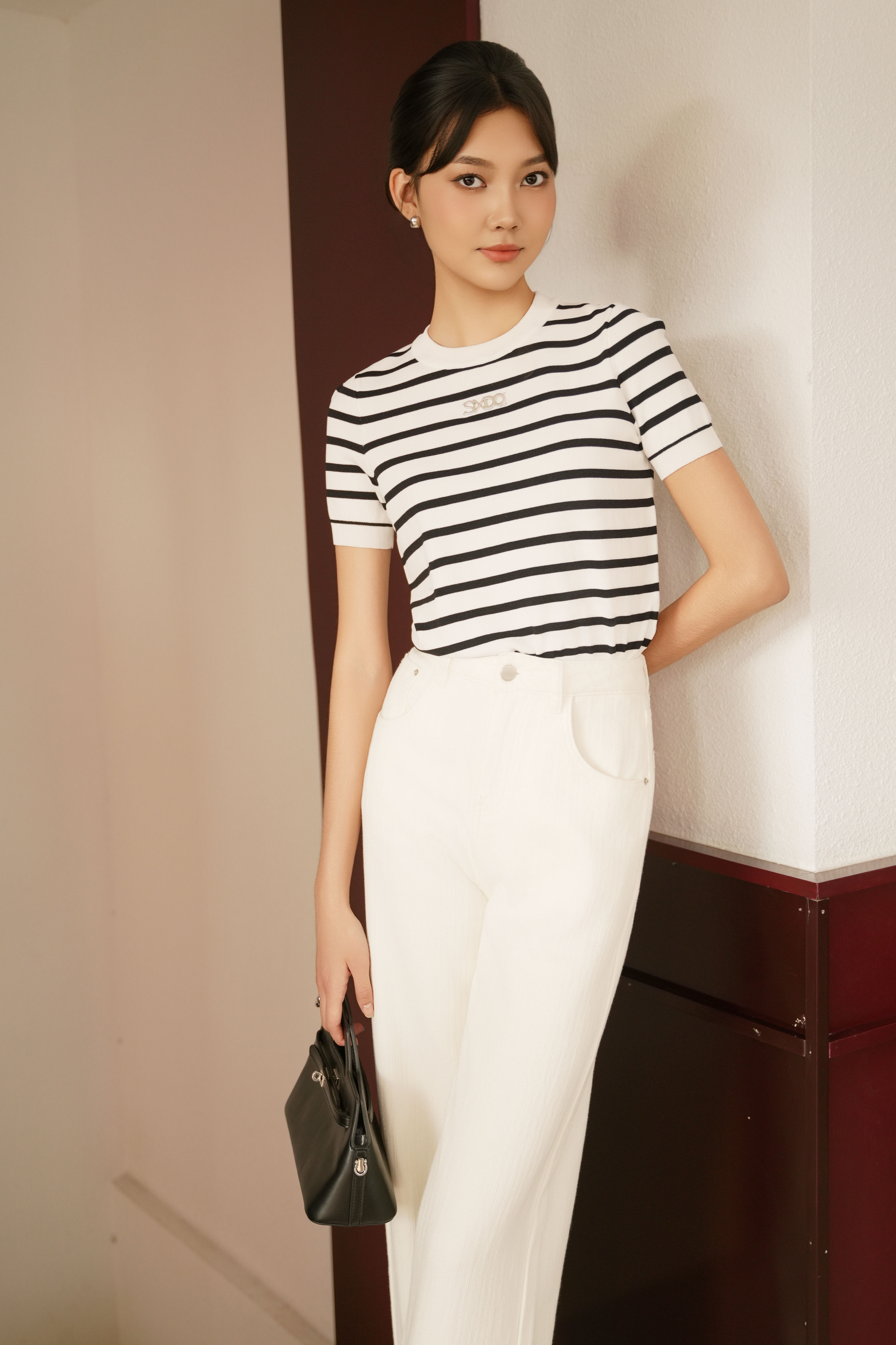 Áo nữ - Stripe Knit Blouse